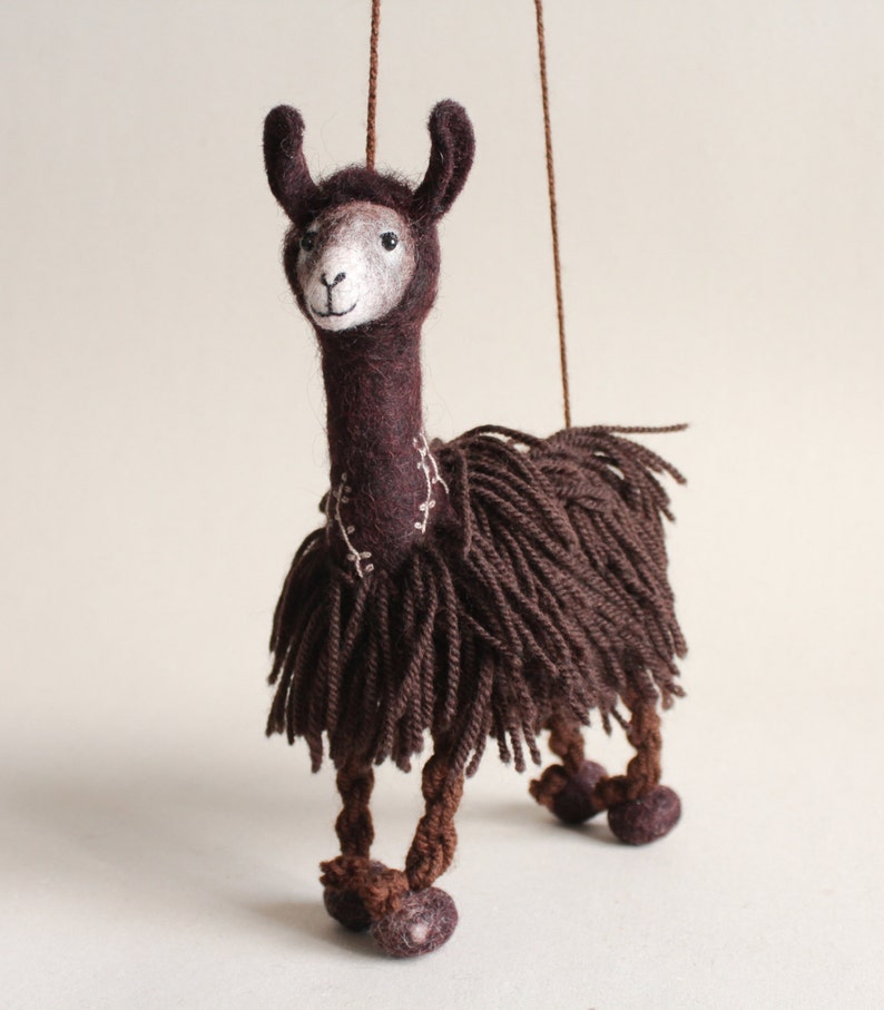 Felt Llama - Darnetta, Art Marionette, Puppet, Handmade Stuffed Toy ...