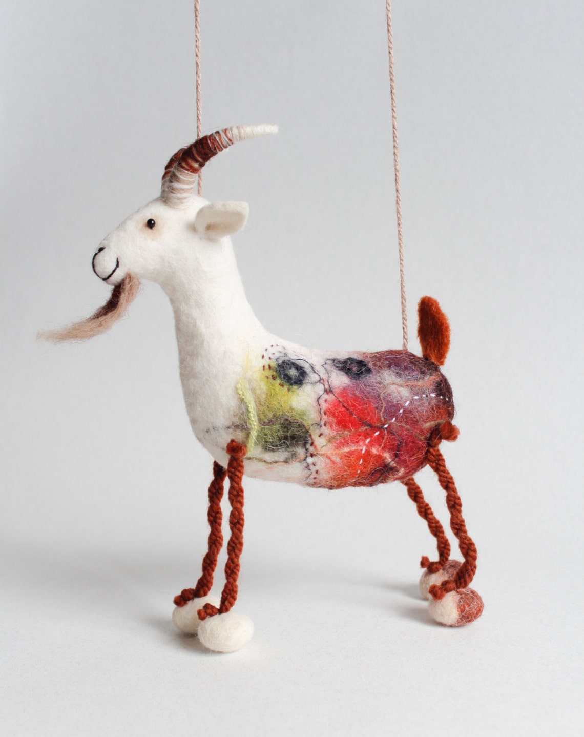Felt Goat - Friedrich. Felted Animal, Art Toy Marionette for Kids ...