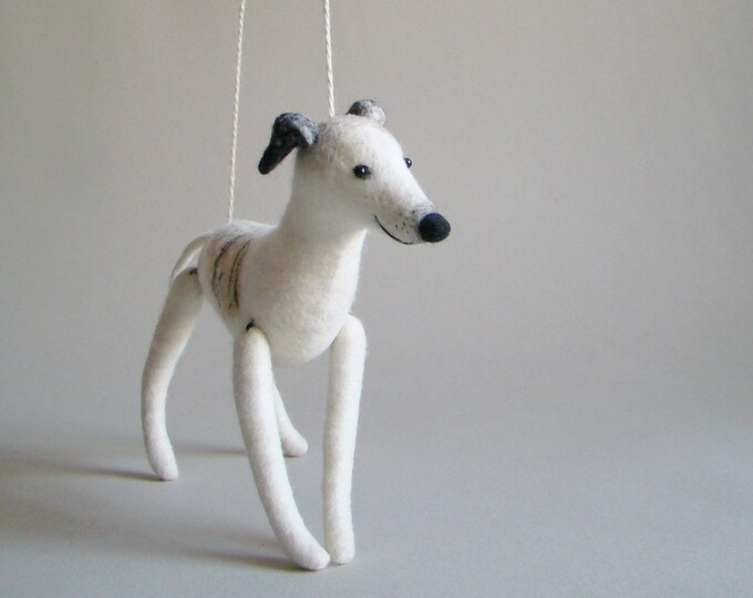 Rudy Whippet, Art Marionette Felt Puppet Felted Animal Stuffed Toy ...