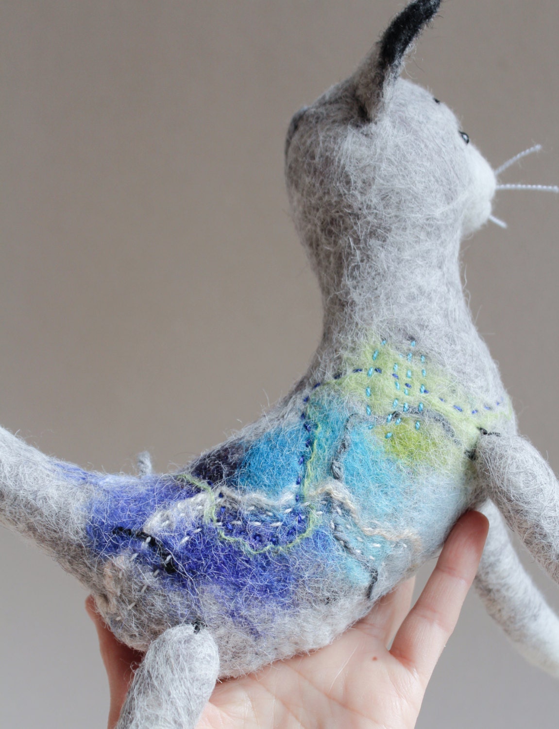 Marcell Felt Cat. Art Puppet Felted Toy Stuffed Toy Felt | Etsy