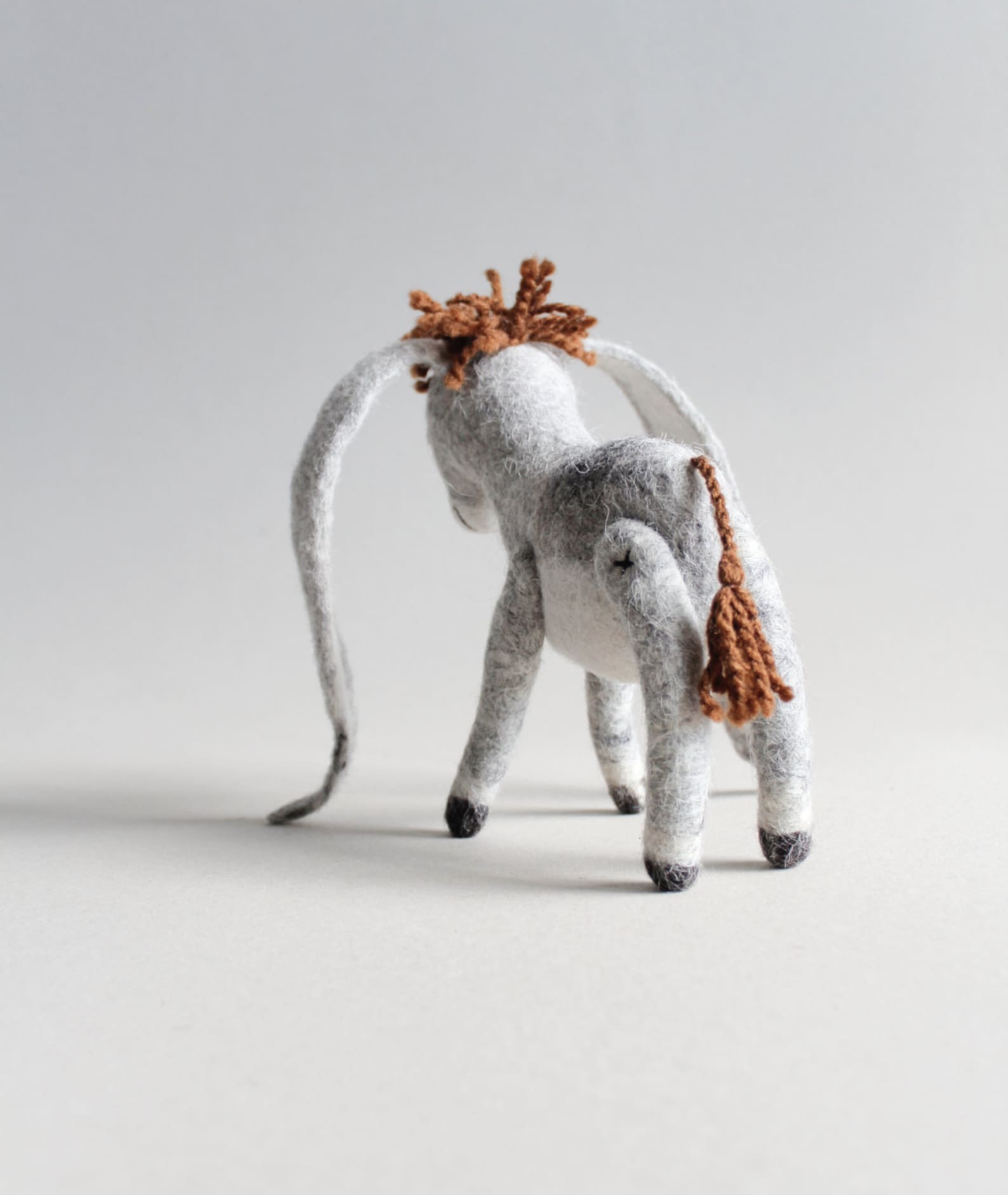 Nestor - the Long-eared Christmas Donkey. Art Toy. Standing Felted ...
