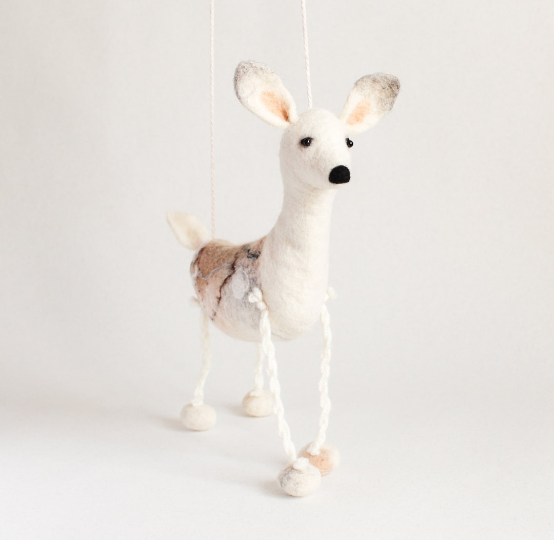 Organic Toy - Ingberta - White Doe, Art Puppet, Marionette, Stuffed ...