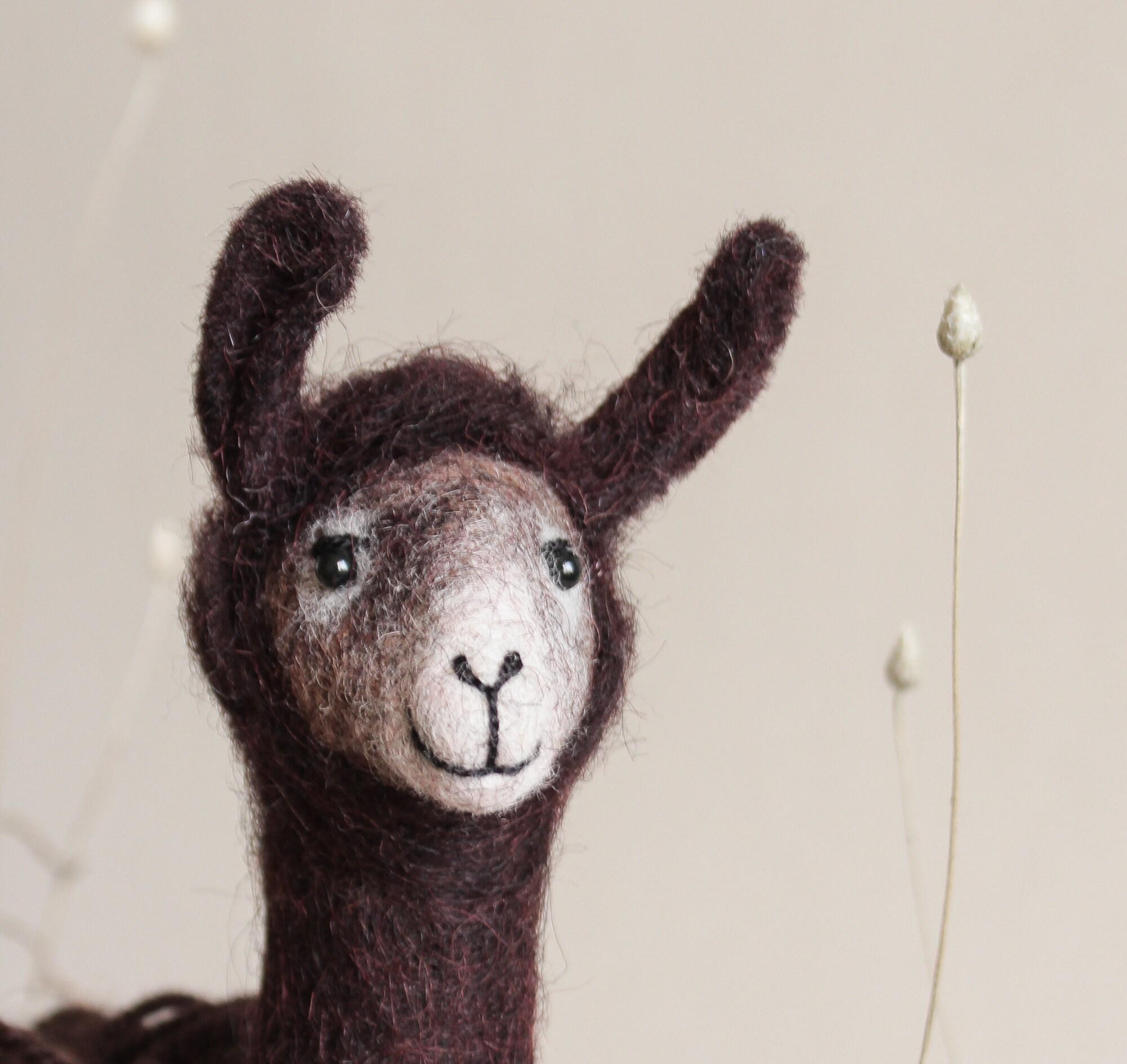 Felt Llama - Darnetta, Art Marionette, Puppet, Handmade Stuffed Toy ...