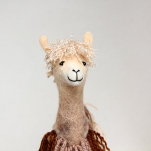 Lena Felt Alpaca Art Marionette Puppet Handmade Stuffed - Etsy