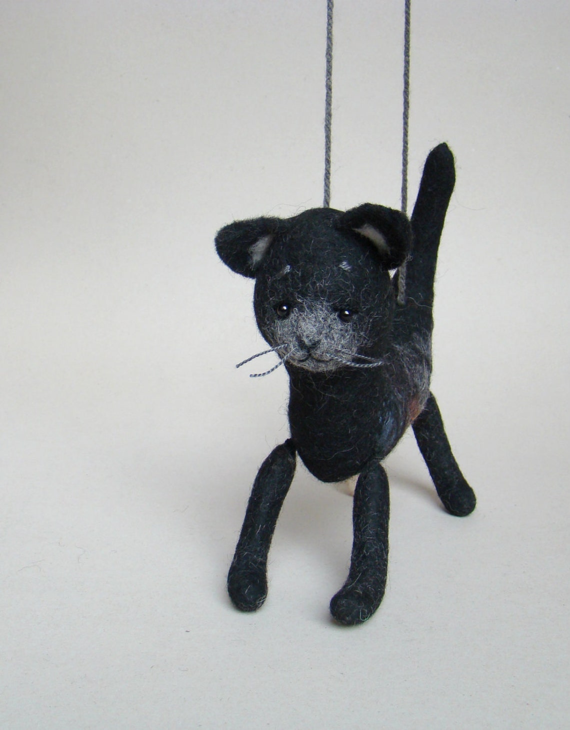 Felt Cat Felix. Art Puppet Felted Toy Halloween Gift - Etsy Canada