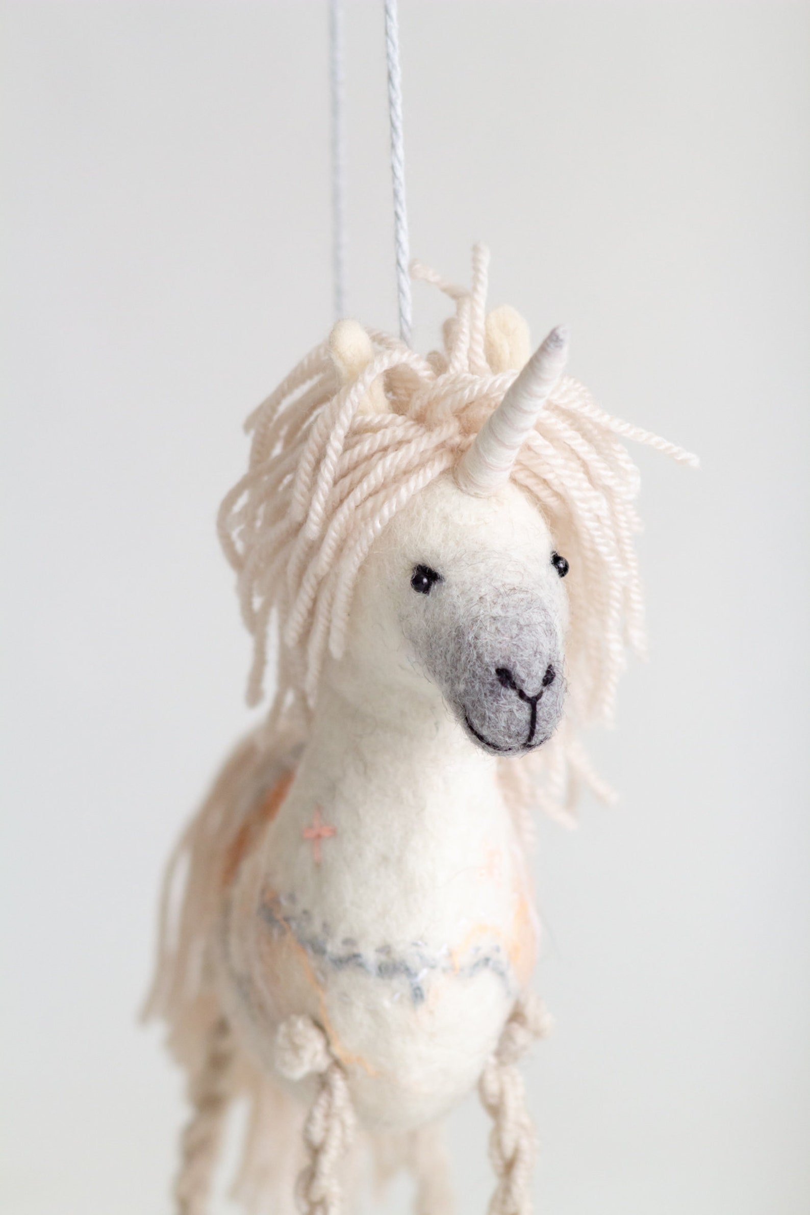 Unicorn Felicity - Felt Toy, Felted White Horse Handmade Toy ...