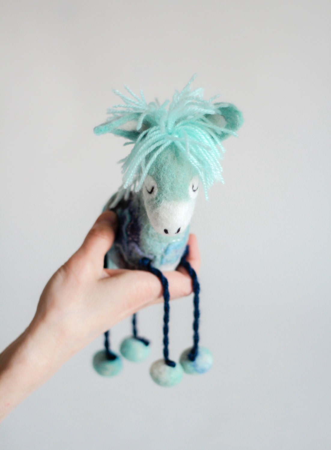 Felted Donkey Jansen. Small Felted Toy Felt Animals Felt - Etsy