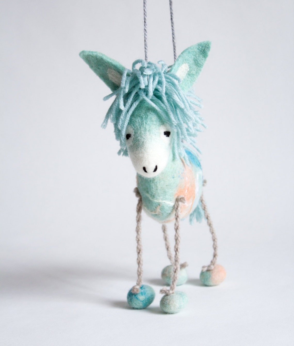 Felted Toy Dennis Marionette. Felt Donkey Birthday Baby - Etsy