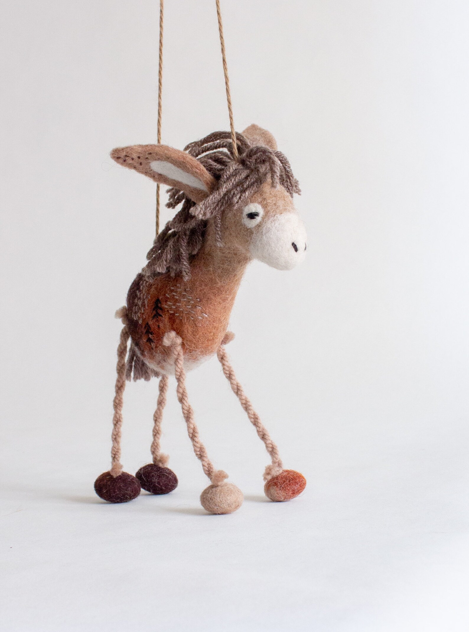 Felt Donkey Runner Felt Toy Handmade Felt Animals Puppet - Etsy
