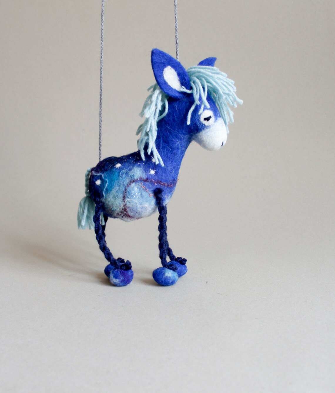 Felted Donkey. Felt Toy Nicolas. Marionette Puppetart Needle | Etsy