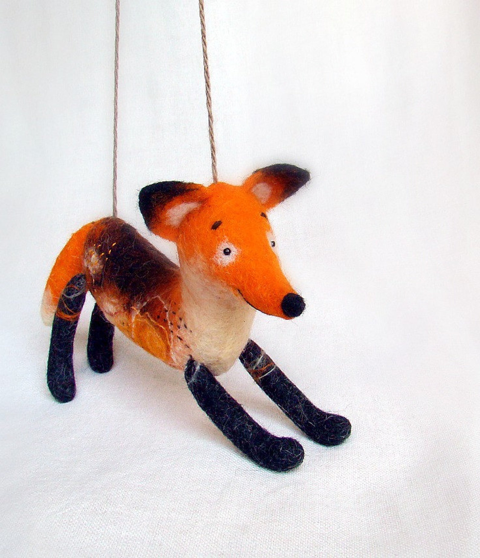 Felted Fox Felt Toy Ludwig Art Toy. Felt Marionette Puppet | Etsy