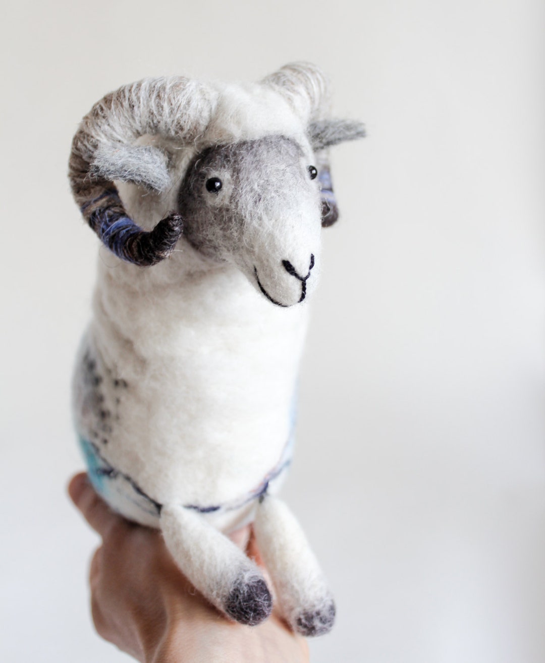 Felted Ram - Hugo. Art Toy Marionette Sheep Handmade Puppet Felt ...