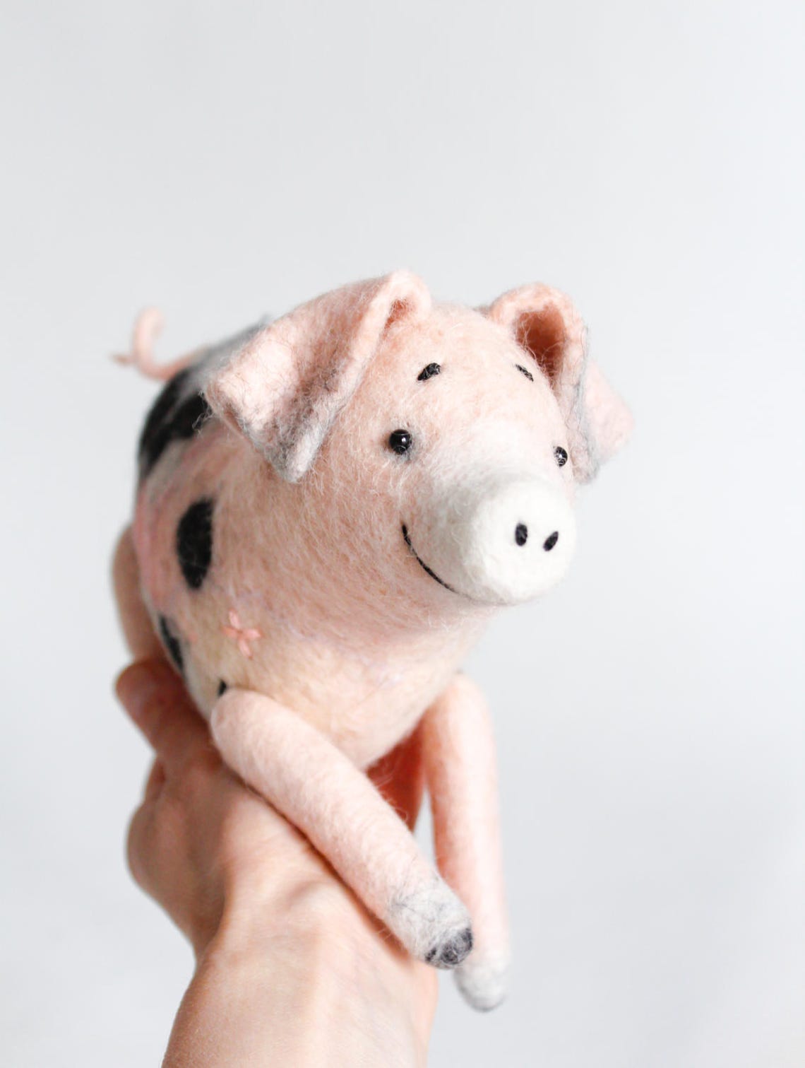 Felted Pig Madeline. Handmade Toy Farm Animal Pink Pig | Etsy