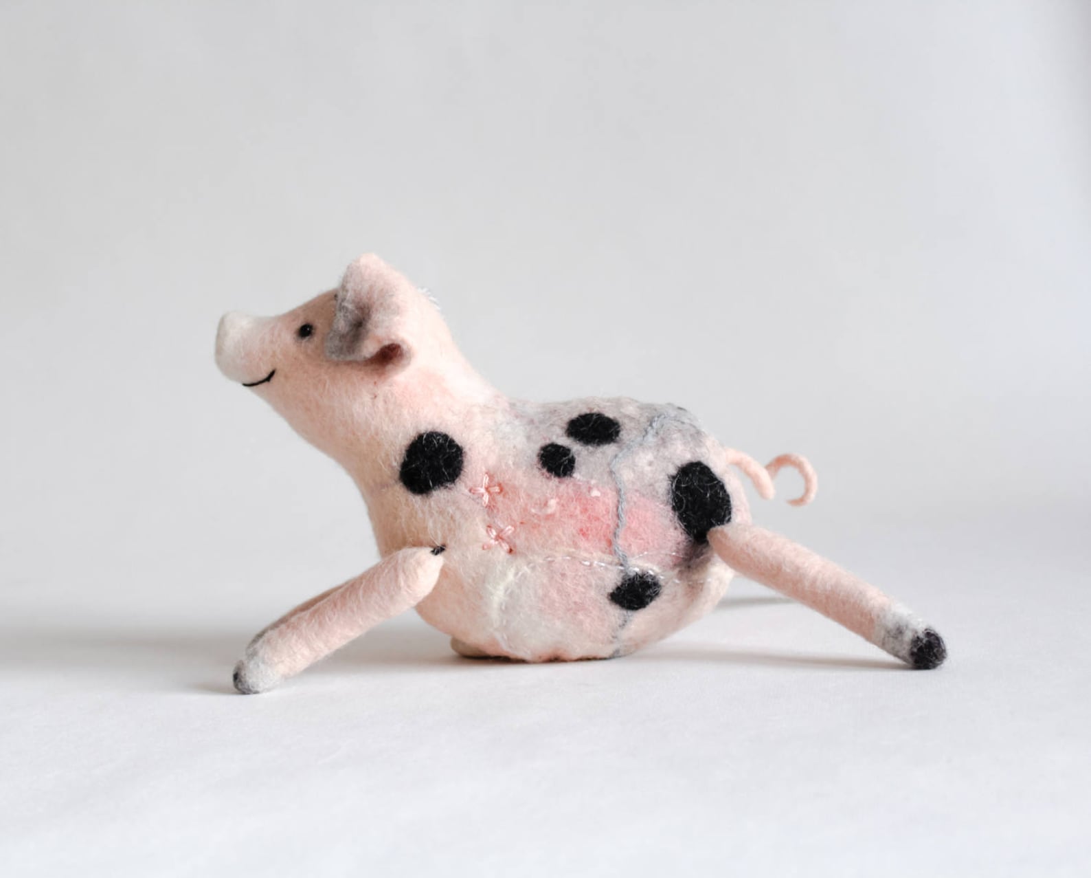 Felted Pig Madeline. Handmade Toy Farm Animal Pink Pig | Etsy