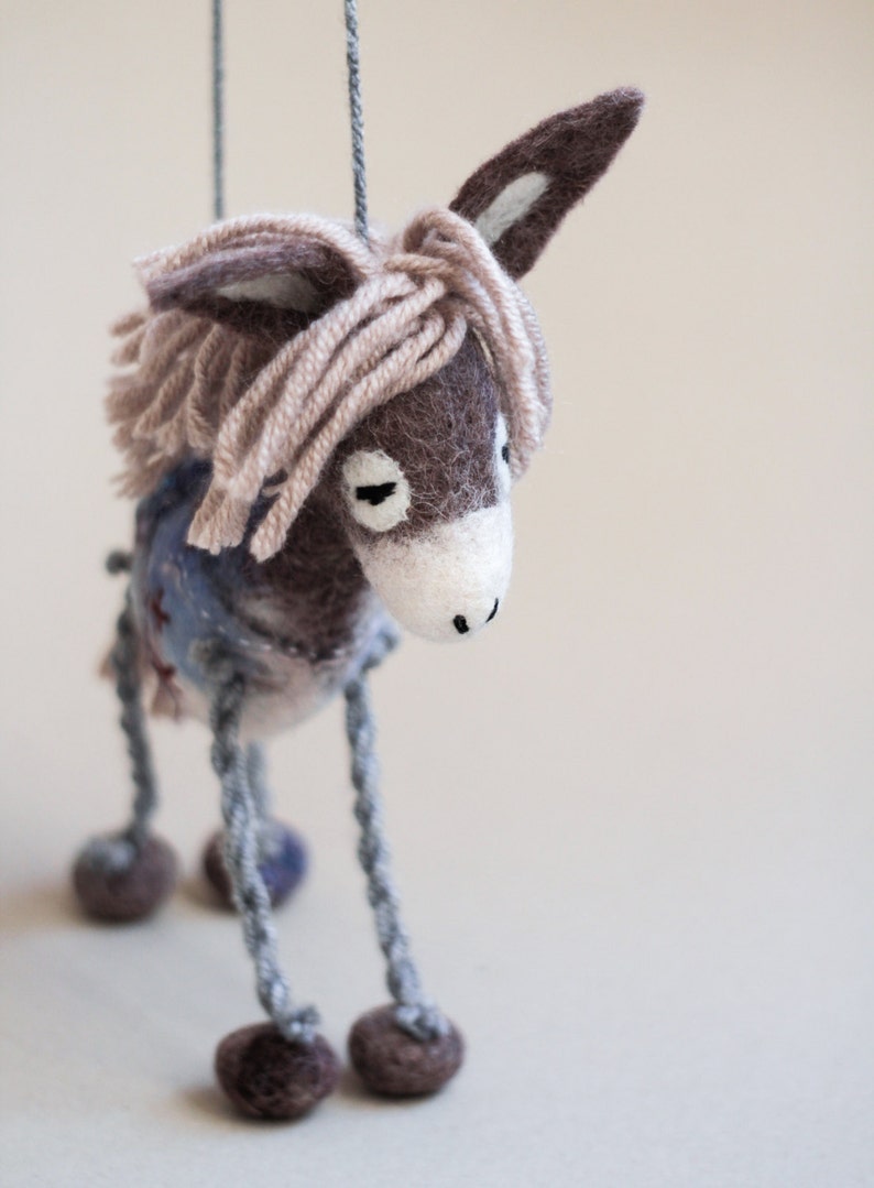 Felt Donkey Chantal. Art Toy. Marionette Puppet Felted - Etsy