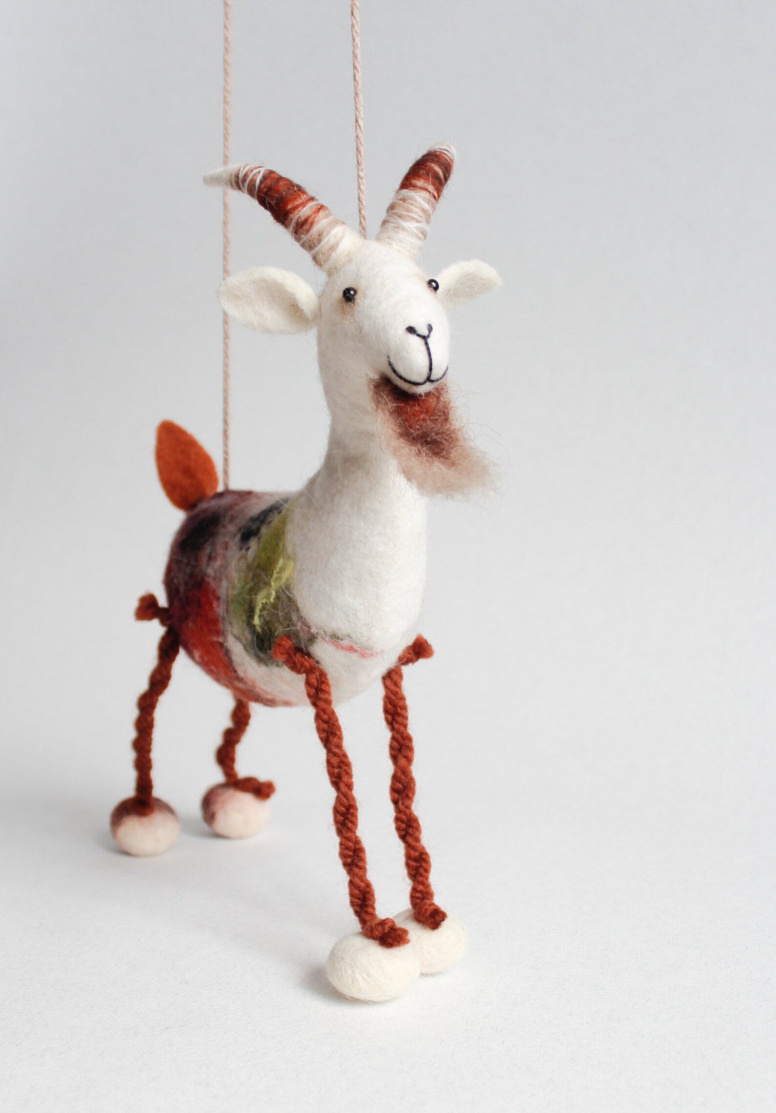 Felt Goat - Friedrich. Felted Animal, Art Toy Marionette for Kids ...