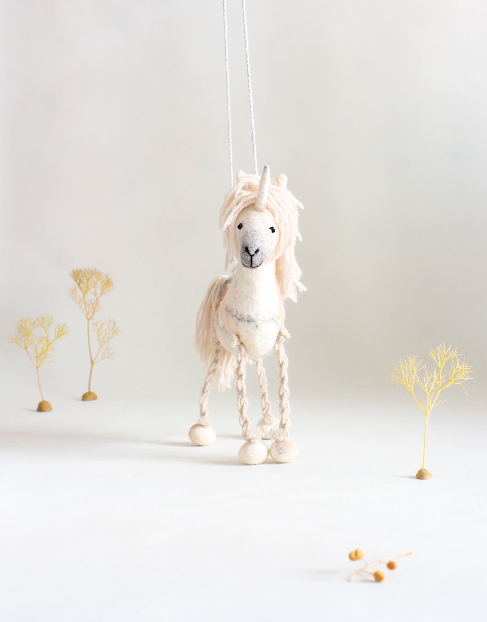 Unicorn Felicity - Felt Toy, Felted White Horse Handmade Toy ...
