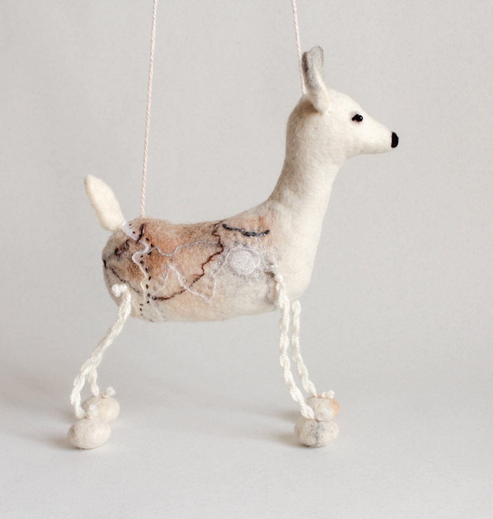 Organic Toy Ingberta White Doe Art Puppet Marionette | Etsy