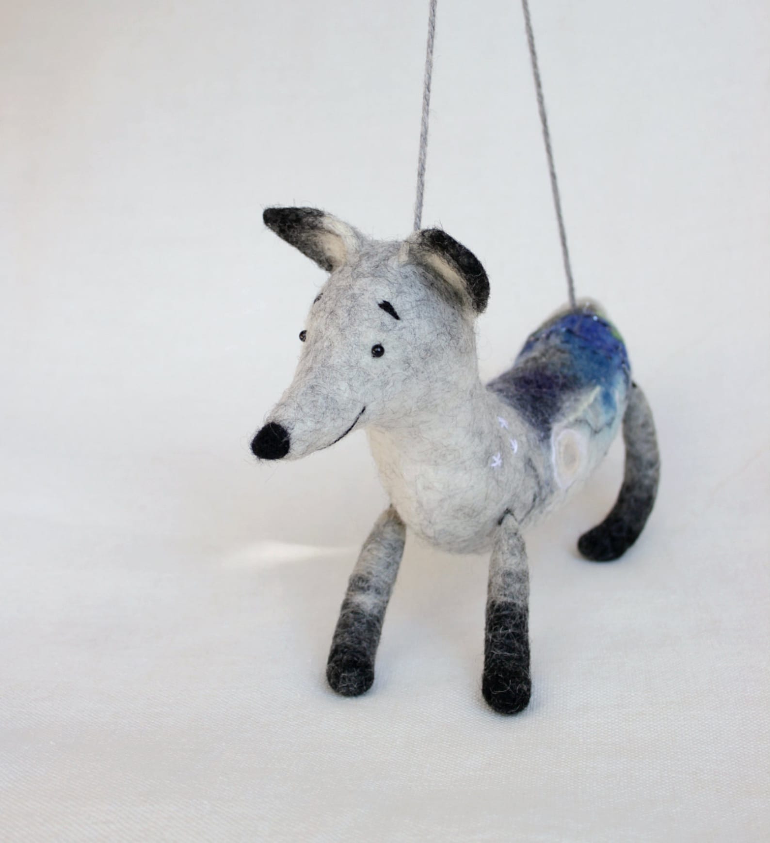Felt Toy Silver Fox - Antuon, Art Toy Fox Plush Felted Fox Woodland ...