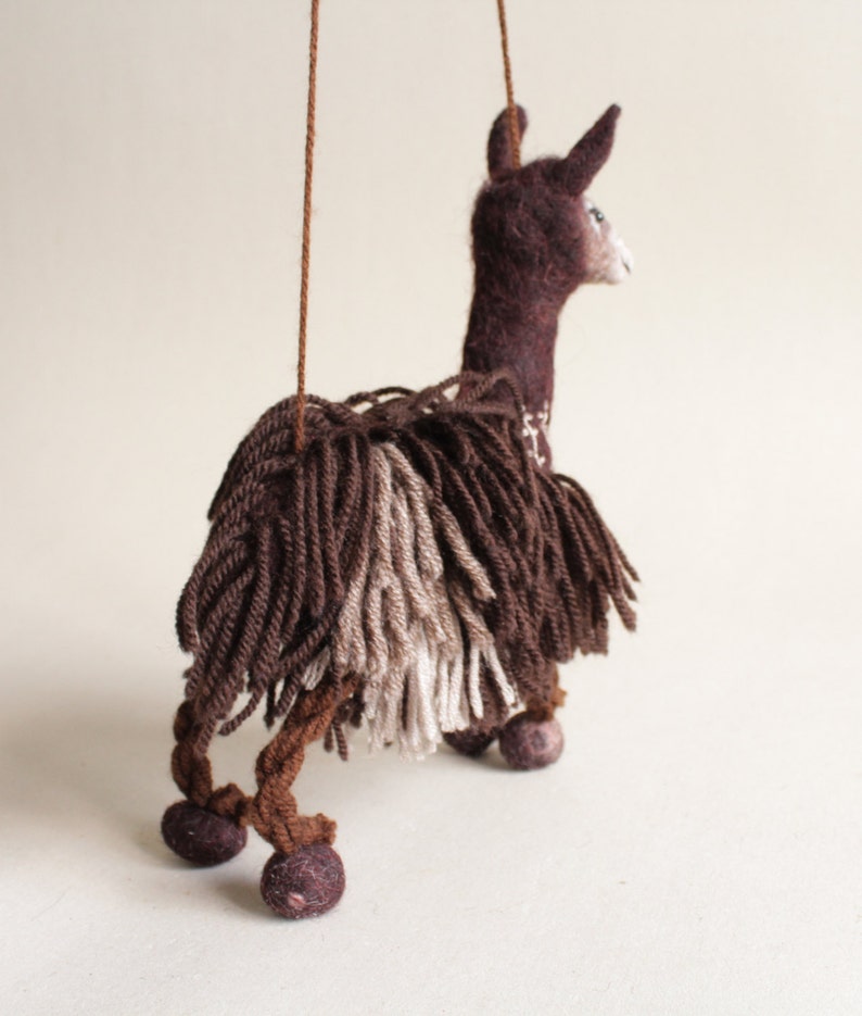 Felt Llama - Darnetta, Art Marionette, Puppet, Handmade Stuffed Toy ...