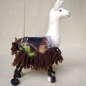 Laura - Felt Llama, Art Marionette Puppet Handmade Toy Stuffed Toy ...
