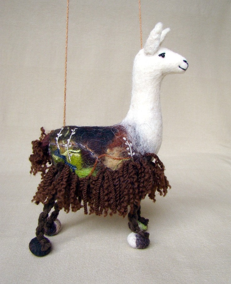 Laura - Felt Llama, Art Marionette Puppet Handmade Toy Stuffed Toy ...