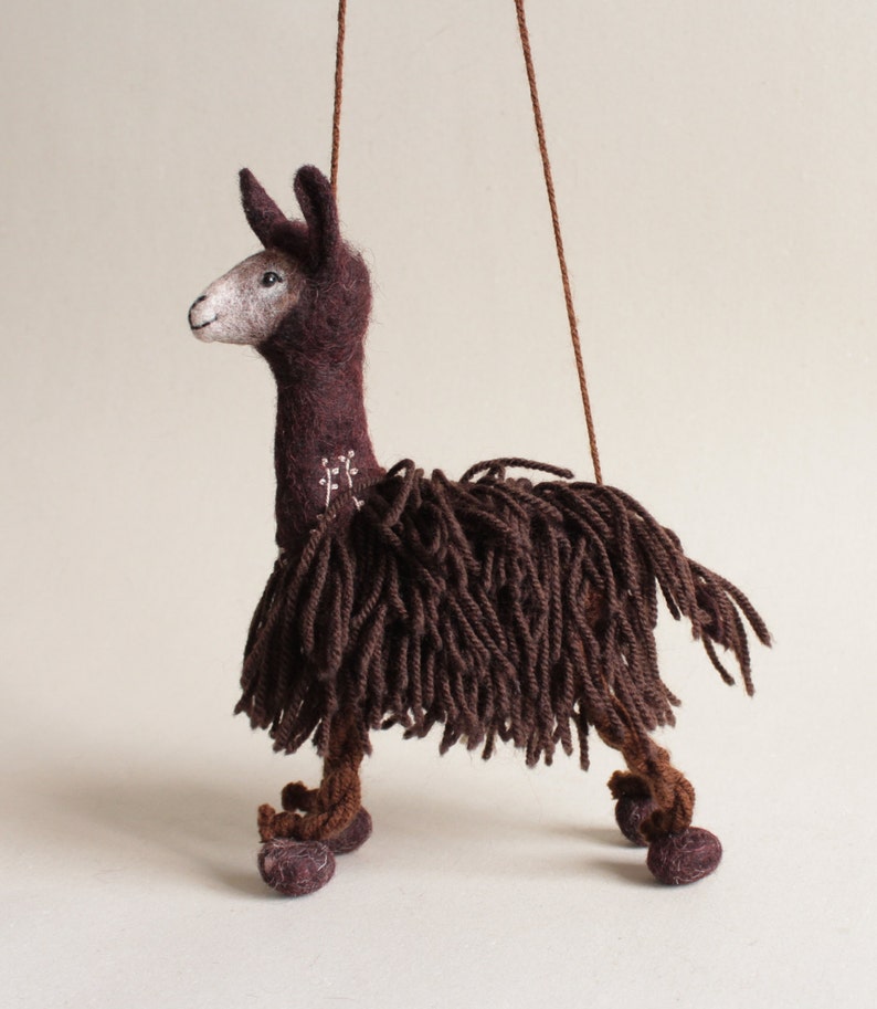 Felt Llama - Darnetta, Art Marionette, Puppet, Handmade Stuffed Toy ...