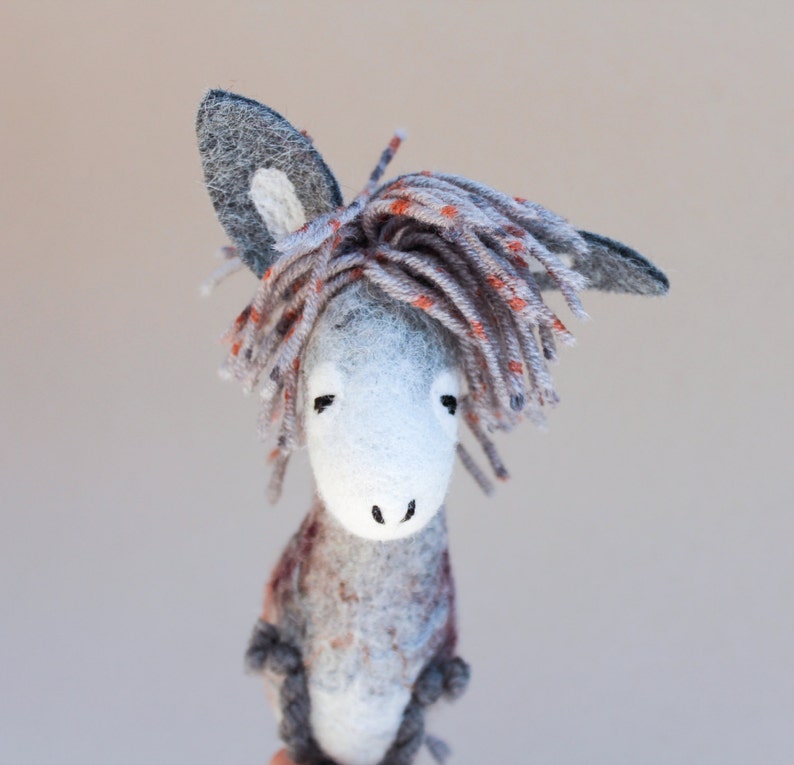 Frankie - Felt Donkey. Nursery Decor, Art Toy. Felted Toys, Marionette ...