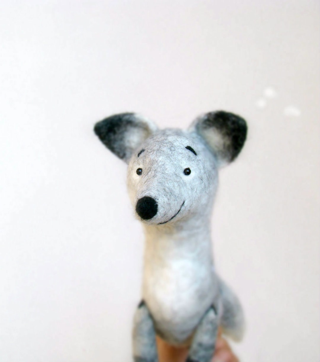 Felt Toy Silver Fox - Antuon, Art Toy Fox Plush Felted Fox Woodland ...