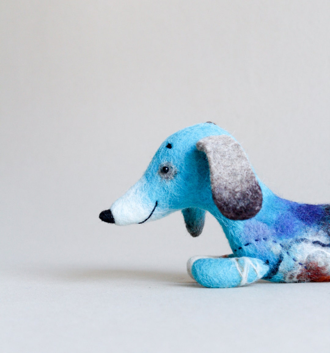 Felt Toy Kids Gift Dachshund - Hubert Waldorf Felted Dog Art Toy ...