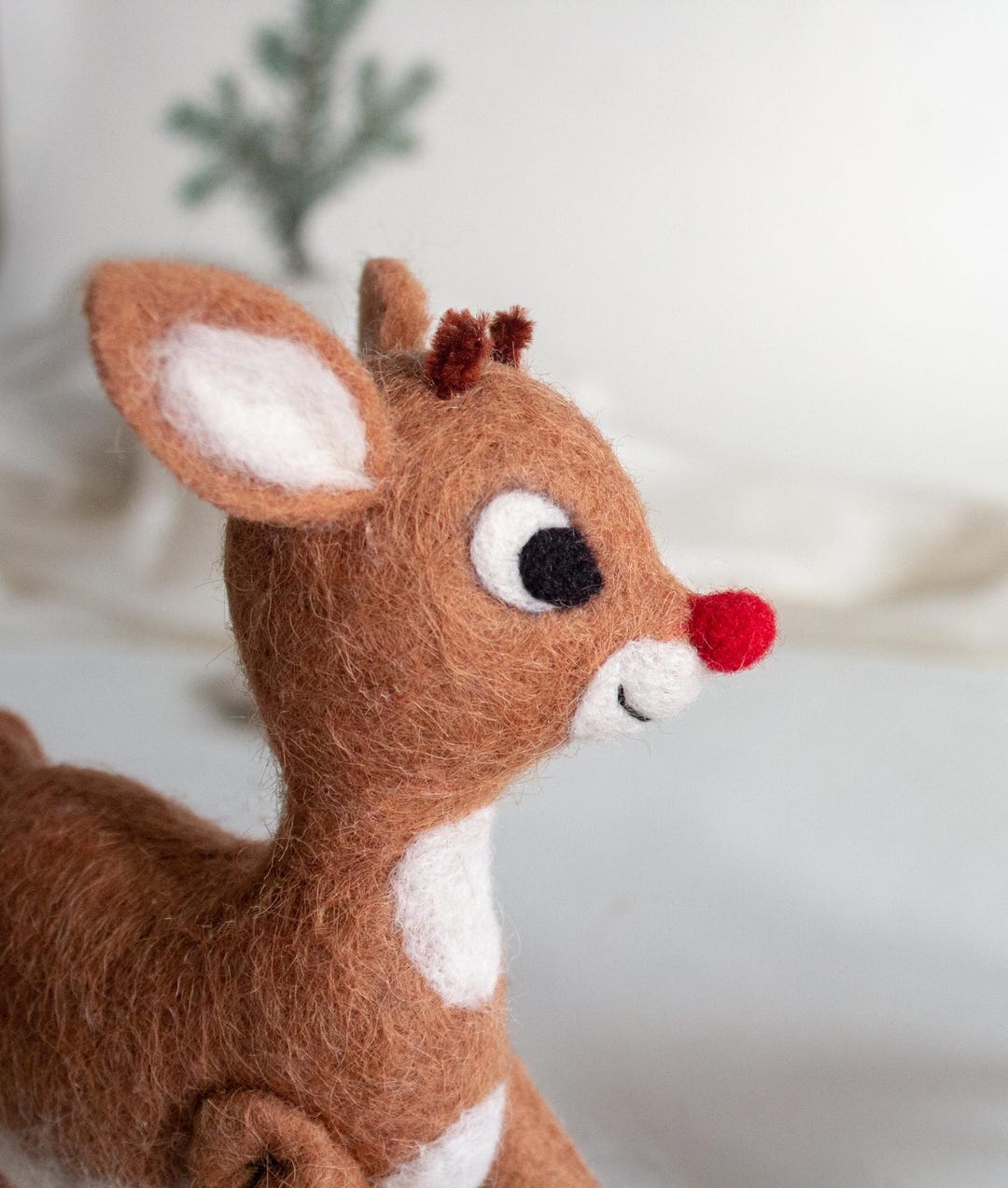 Rudolph the Red-nosed Reindeer. Christmas Gift. Art Toy. Standing Deer ...