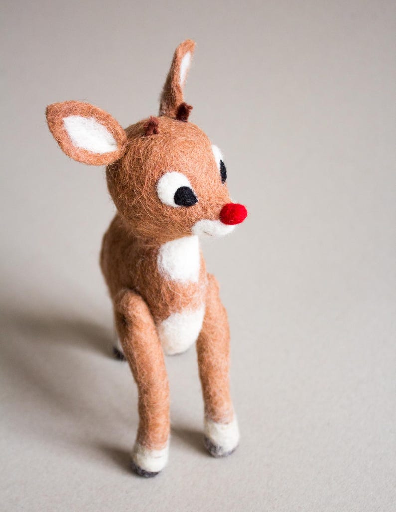Rudolph the Red-nosed Reindeer. Christmas Gift. Art Toy. Standing Deer ...
