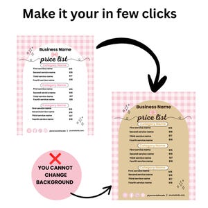 Editable Pricing Guide Flyer Template for Beauty & Small Business ...