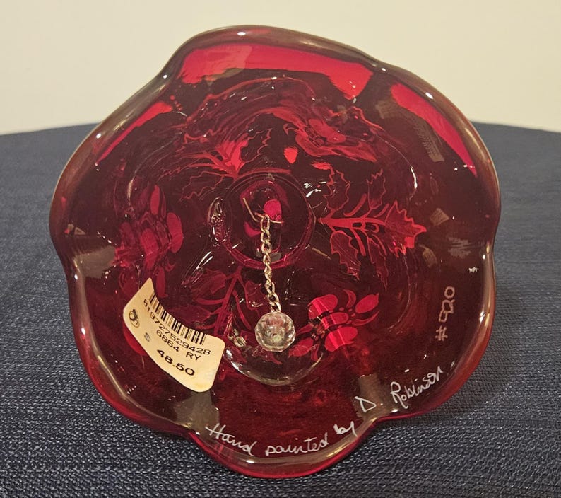 Vintage Fenton Hand Painted Ruby Bell - Etsy