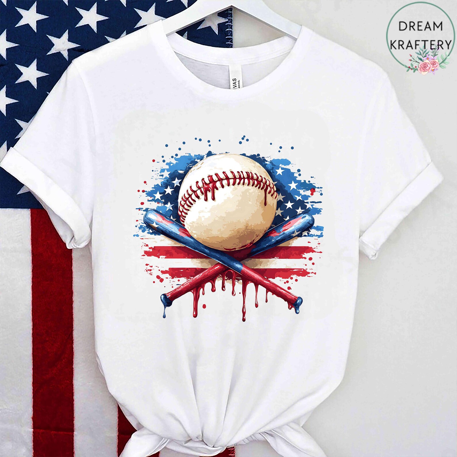 Baseball USA Flag PNG | Patriotic Baseball Sublimation | 4th of July ...