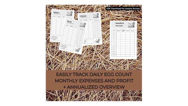Homesteading Monthly Chicken Egg Tracker With Annualized Overview ...