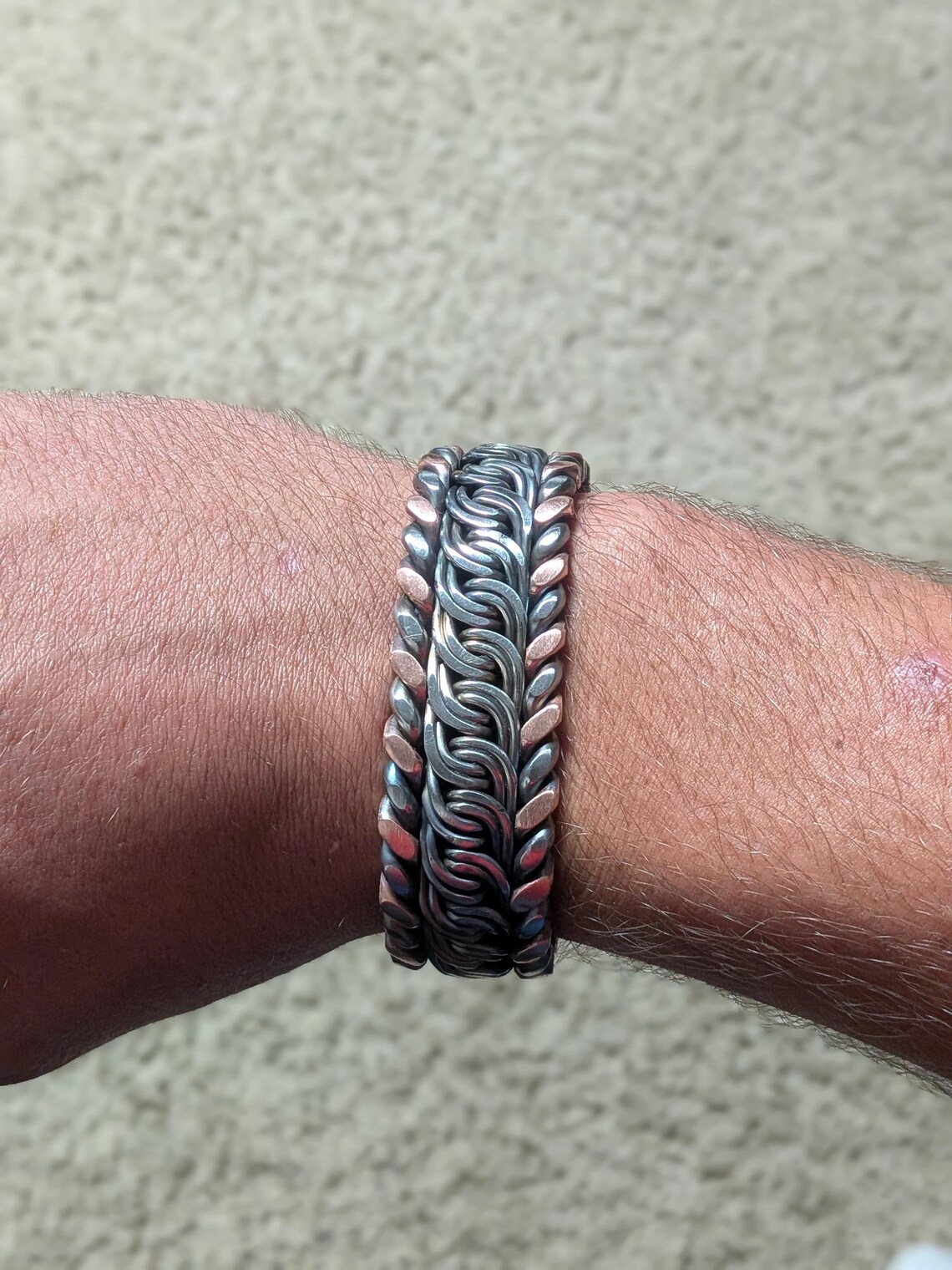 Handcrafted Copper & Steel Welded Braid Bracelet, Personalized Cuff - Etsy