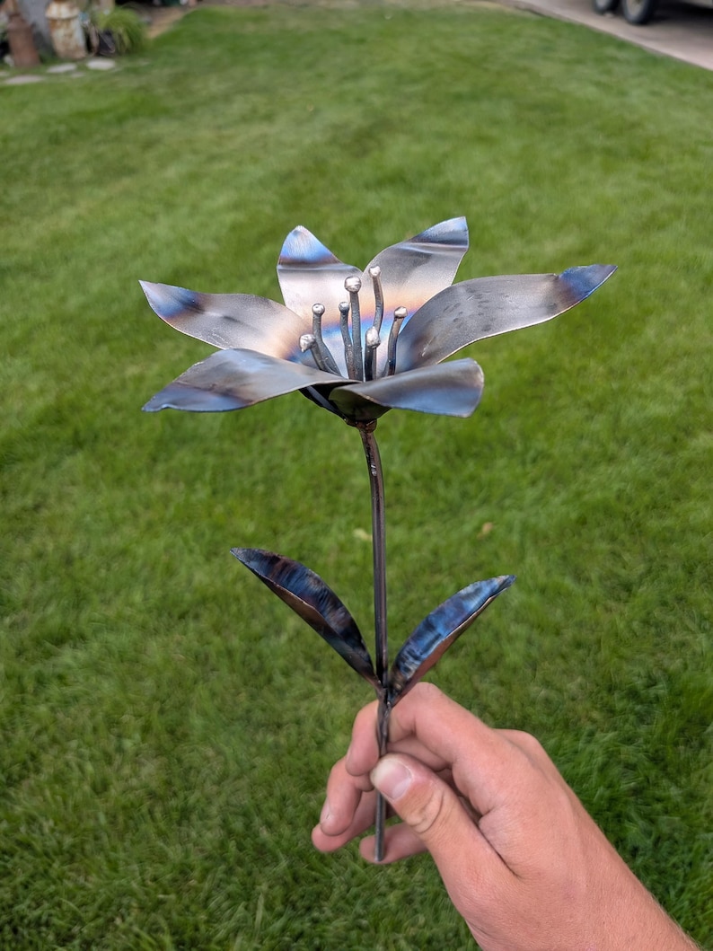 Welded Metal Lily: Forever Flower Art - Etsy