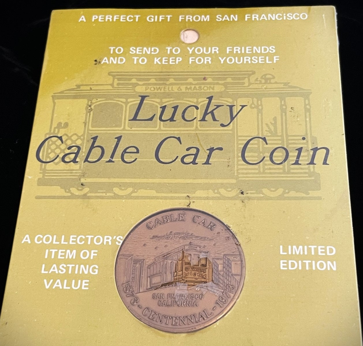 Vintage Lucky Cable Car Coin 100 Year Collectible San Francisco Limited ...