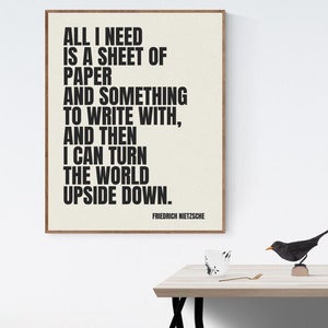 Friedrich Nietzsche Quote, All I Need is a Sheet of Paper, Canvas or ...