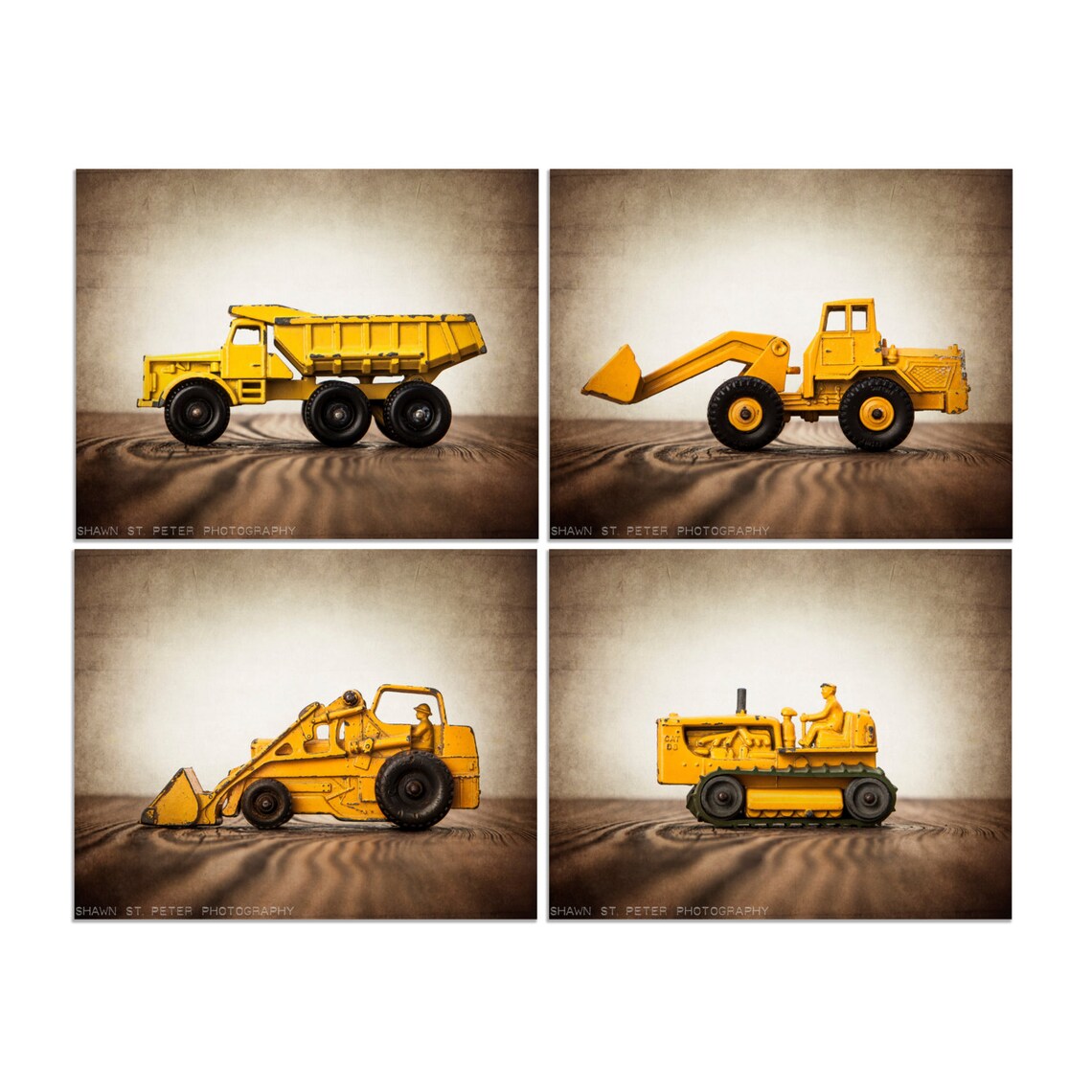 Set of Four Construction Digger Photo Prints BullDozer Dump | Etsy