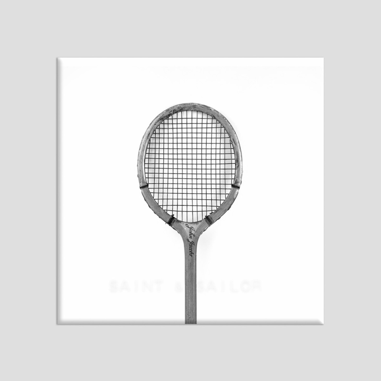 Black and White Vintage Tennis Racket Photo Print Decorating | Etsy