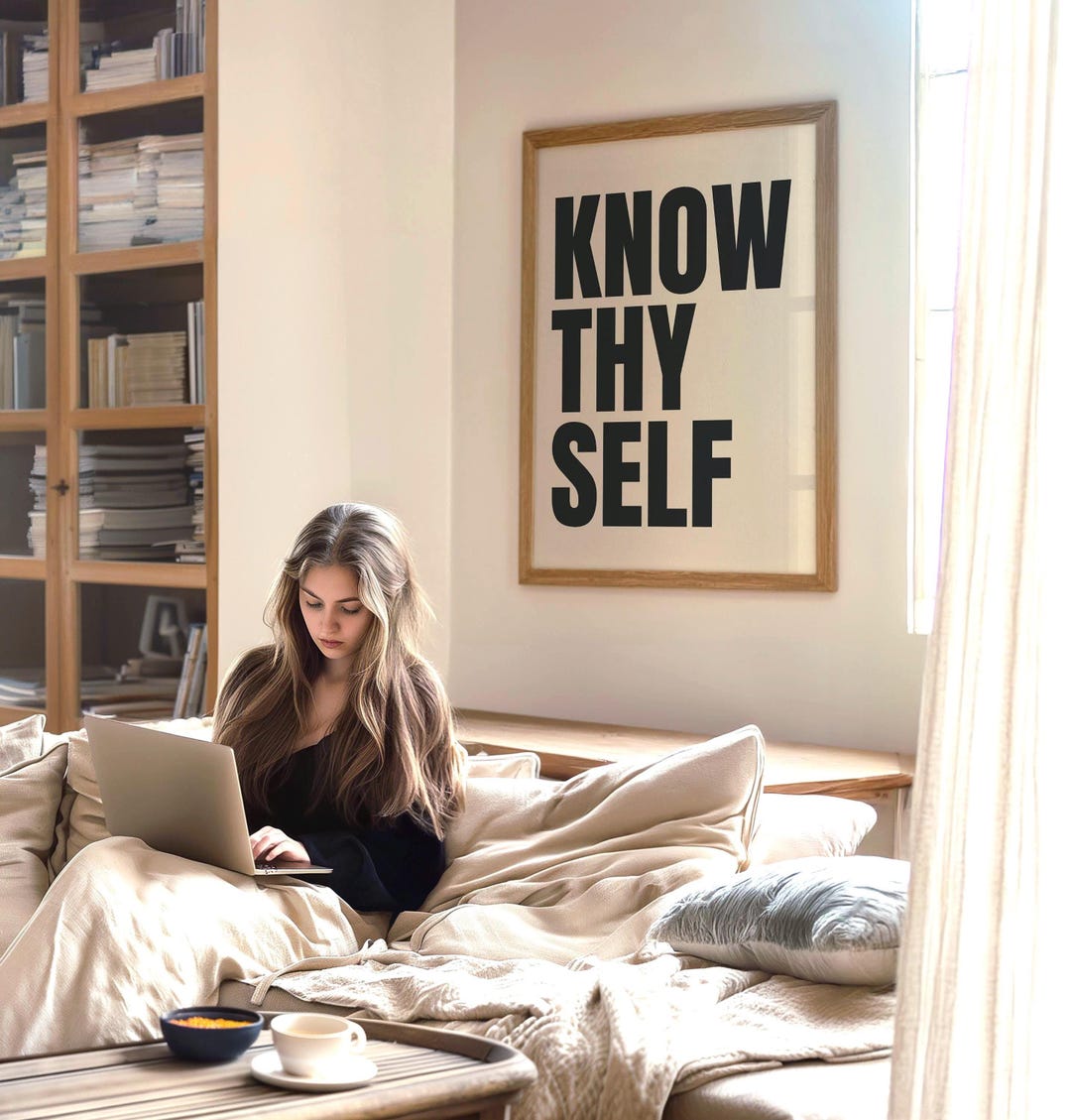 Know Thyself Print, Inspirational Quote Art, Ancient Greek Philosophy ...