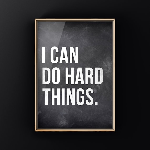 I Can Do Hard Things Inspirational Quote Canvas or Unframed - Etsy