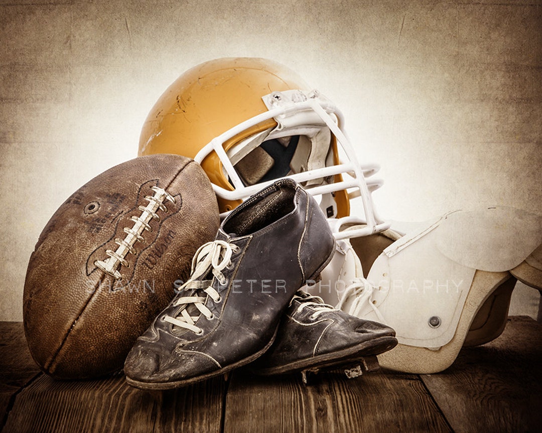 Vintage Football Gear Yellow Photo Print , Decorating Ideas, Wall Decor ...