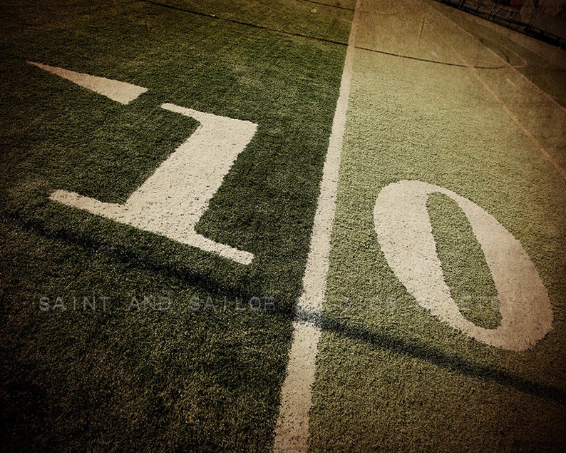 10 Yard Line Football Field Photo Print Boys Room Wall | Etsy