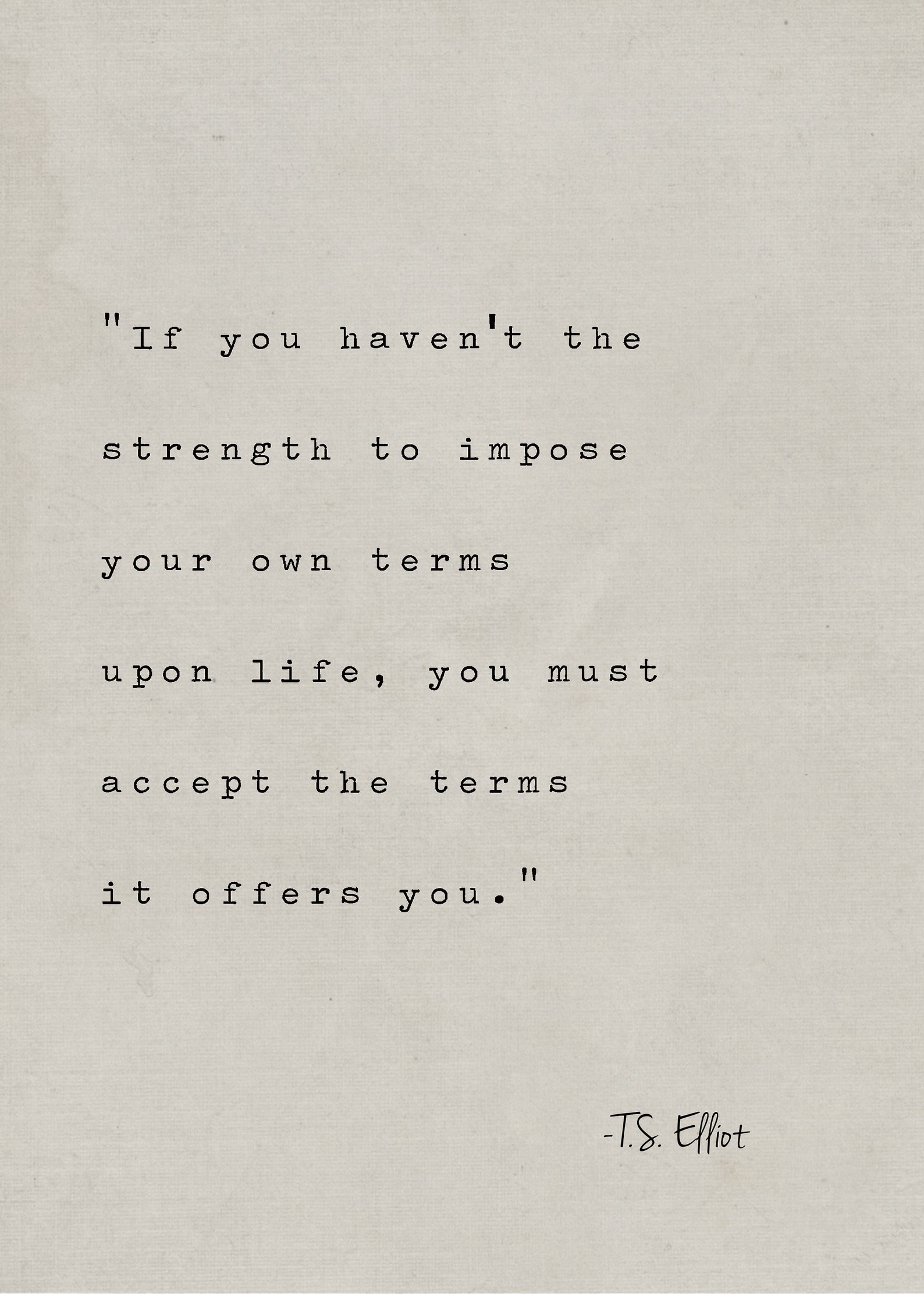T.S. Elliot Quote, Canvas or Unframed Print," - Etsy