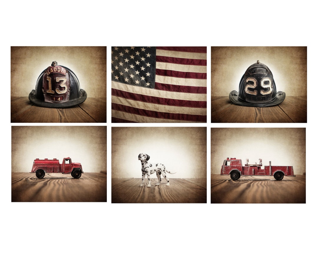 The Fireman Setof 6 Photo Prints, Fireman Themed Decor, Boys Room Decor ...