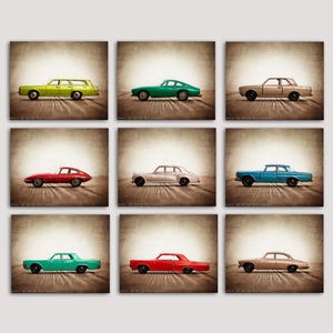 Vintage Matchbox Cars, Set of Nine Photo Prints, Nursery Decor, Rustic ...