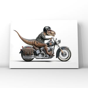 T-rex Riding a Harley , Photo Print, Boys Room Decor, Dinosaur Art ...